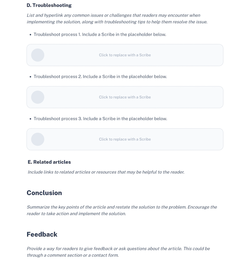 Knowledge Base Template | Scribe